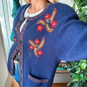 Vintage | Sweaters | 8s Maximalist Cabincore Kidcore Whimsical Floral ...